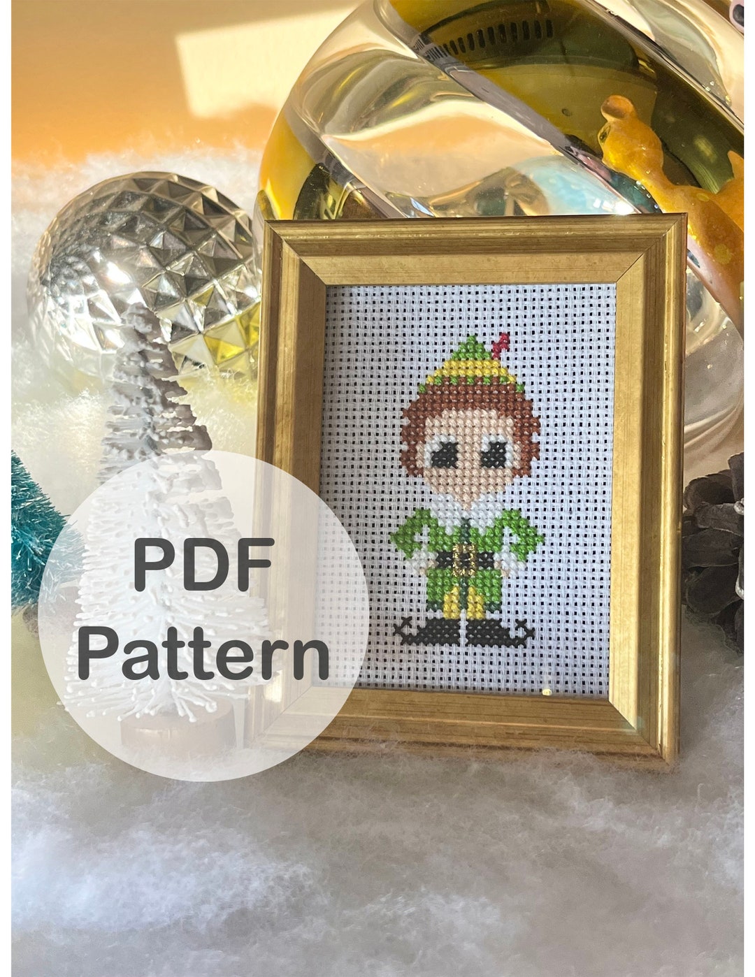 PDF Pattern, Buddy the Elf, Christmas Cross Stitch - Etsy
