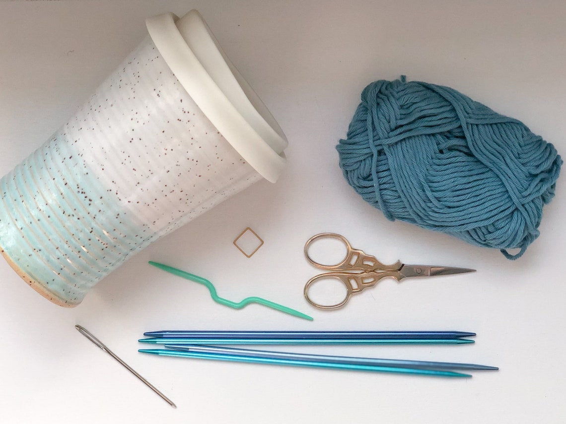 PDF Knitting Pattern Fishbone Knit Coffee Cup Sleeve - Etsy