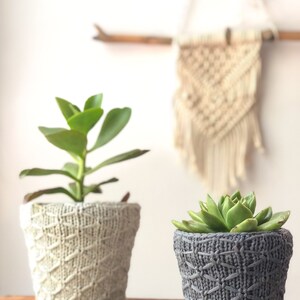 PDF Knit Pattern - Honeycomb Design Plant Pot Cozy - Instant Download ...