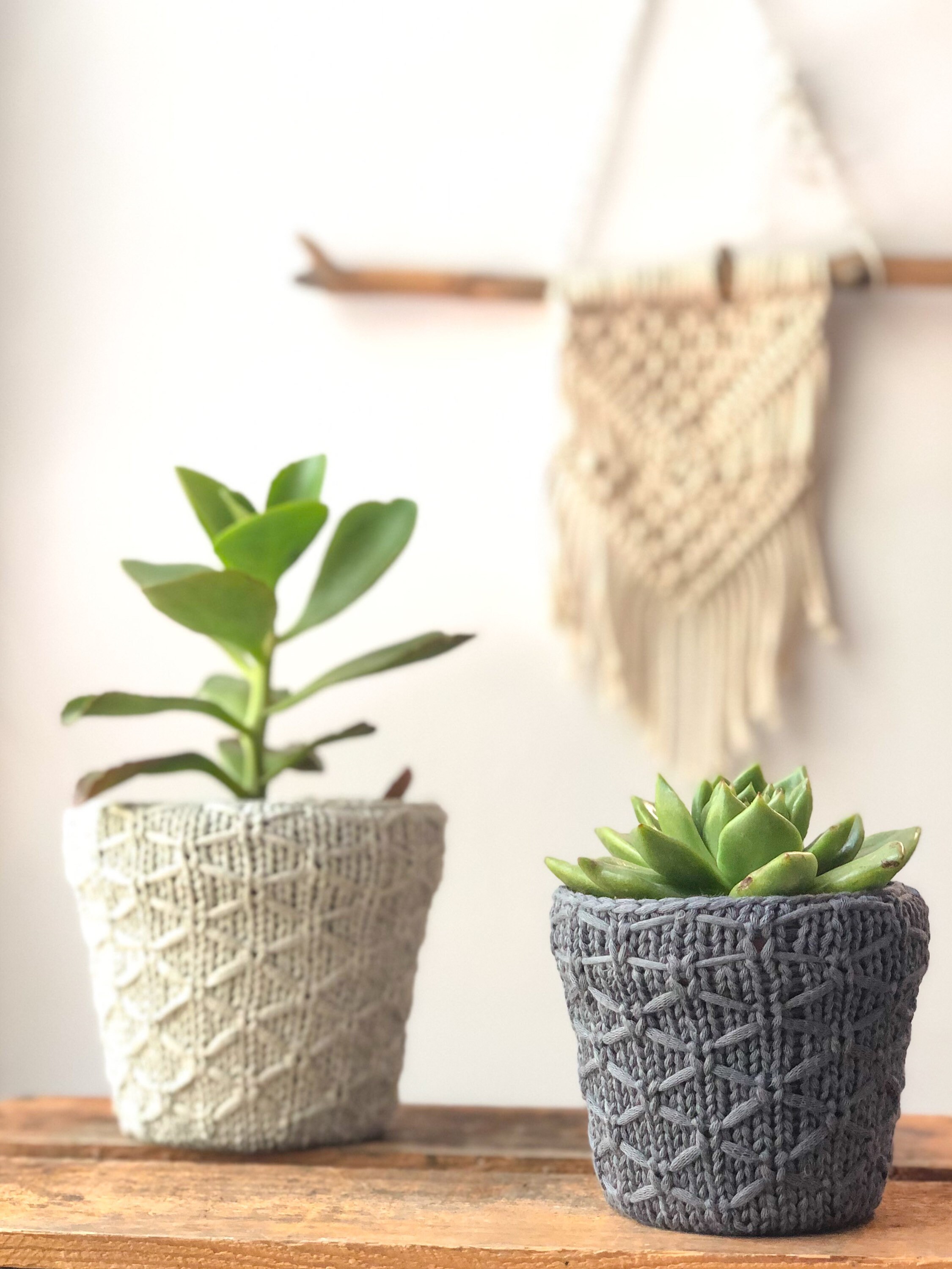 PDF Knit Pattern - Honeycomb Design Plant Pot Cozy - Instant Download ...