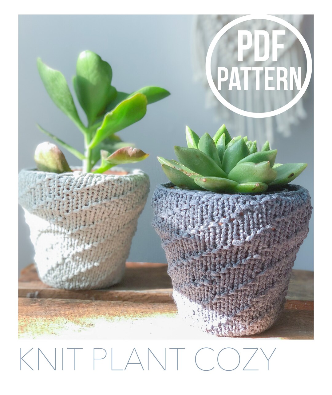 PDF Knit Pattern - Plant Pot Cozy - Instant Download - Succulent ...