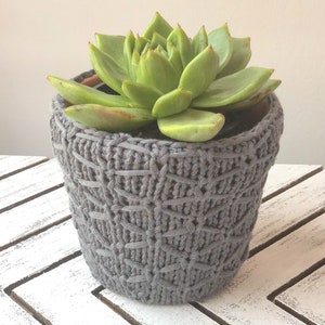 PDF Knit Pattern - Honeycomb Design Plant Pot Cozy - Instant Download ...
