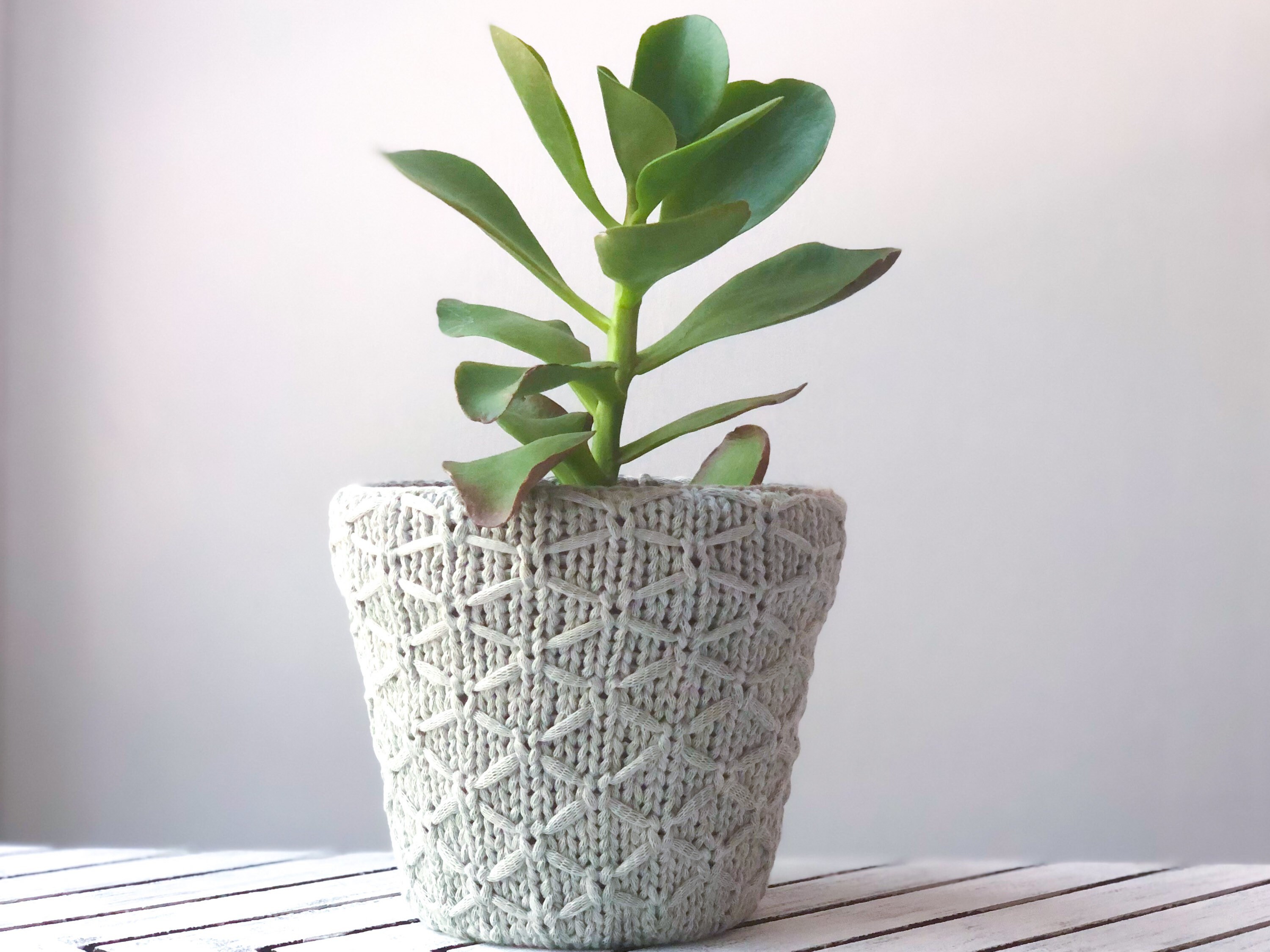 PDF Knit Pattern - Honeycomb Design Plant Pot Cozy - Instant Download ...