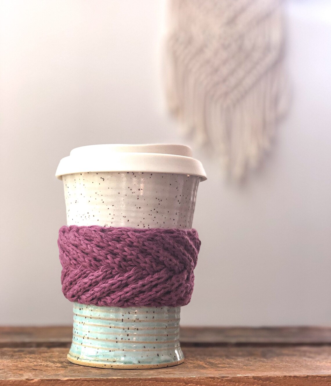 PDF Knitting Pattern Fishbone Knit Coffee Cup Sleeve - Etsy