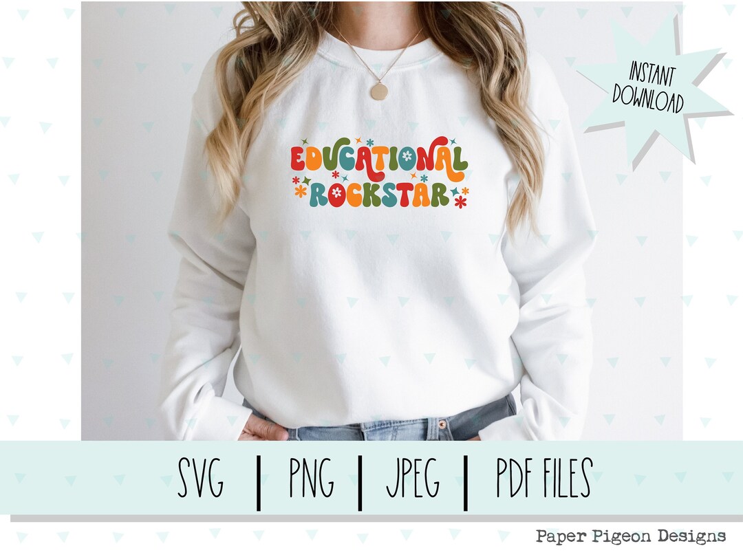 Educational Rockstar Svg, Teacher Appreciation, Teacher Gift, Teacher ...