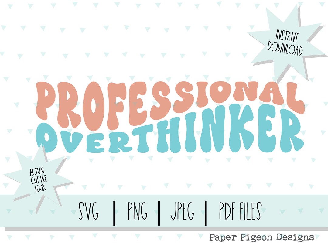 Professional Overthinker Wavy Letters Stacked Cut File-wavy Letters ...