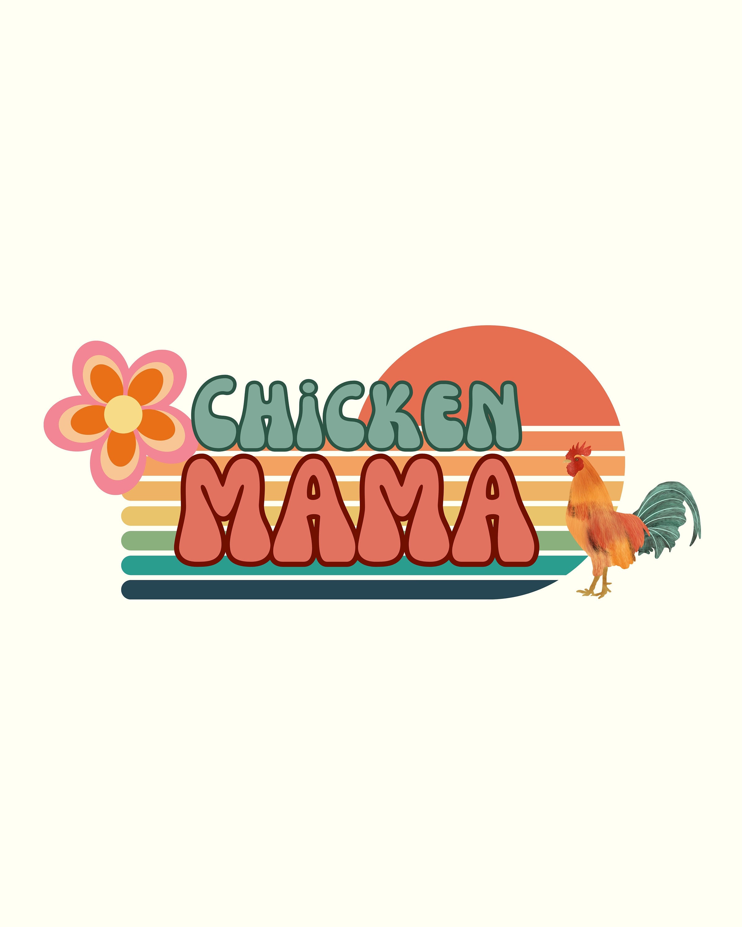 Chicken Mama PNG, JPG | Retro Chicken Mom File | Homesteading ...