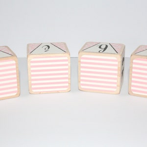 Shabby Chic Wooden Baby Blocks - Bebe - Light Pink Nursery - 2 Inch ...