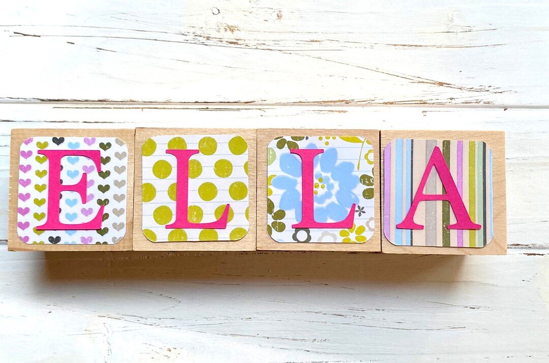 Personalized Wooden Name Baby Blocks - Letter Blocks - Baby Shower ...