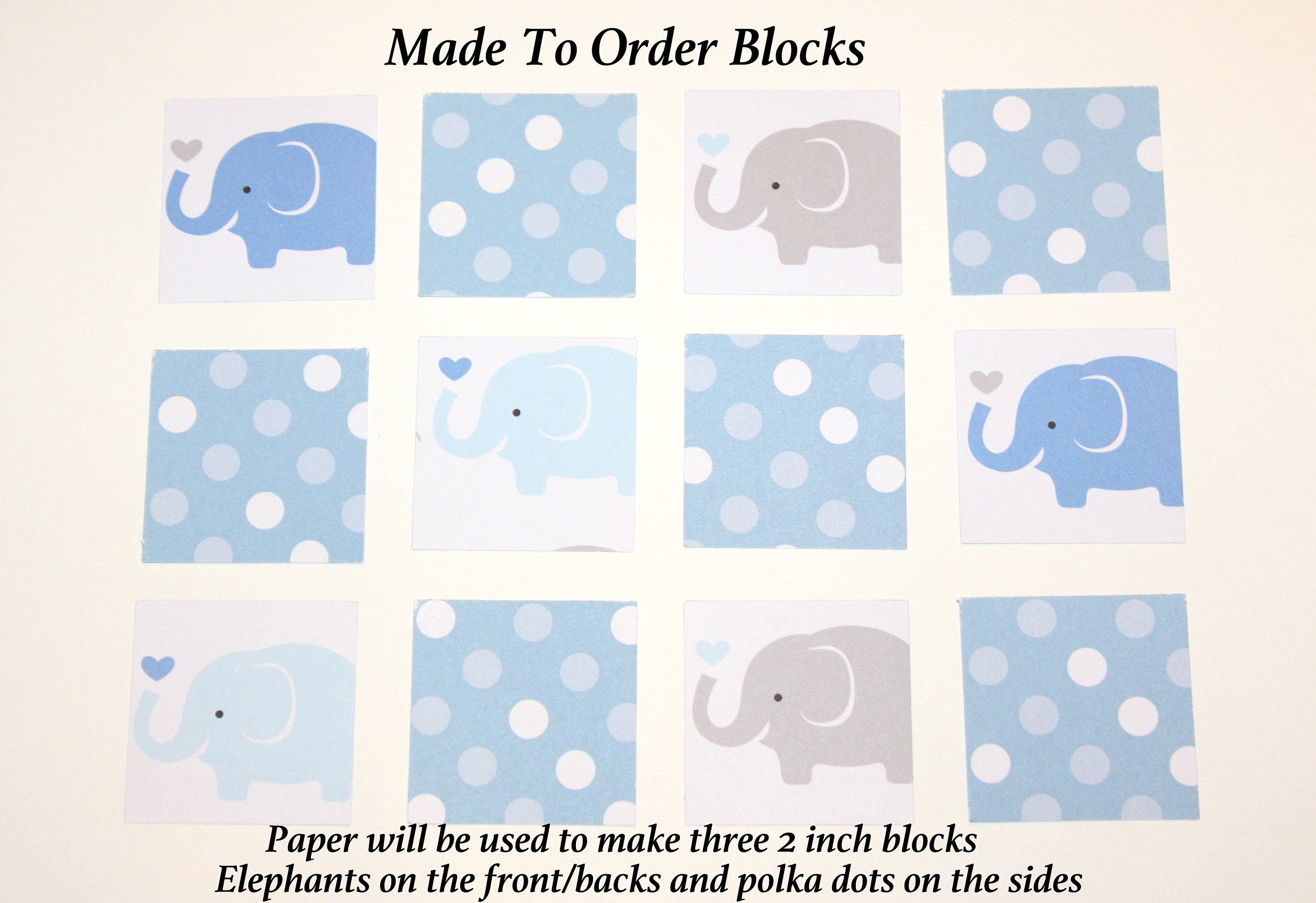 Elephant Nursery Wooden Baby Blocks Blue Elephants Gray - Etsy