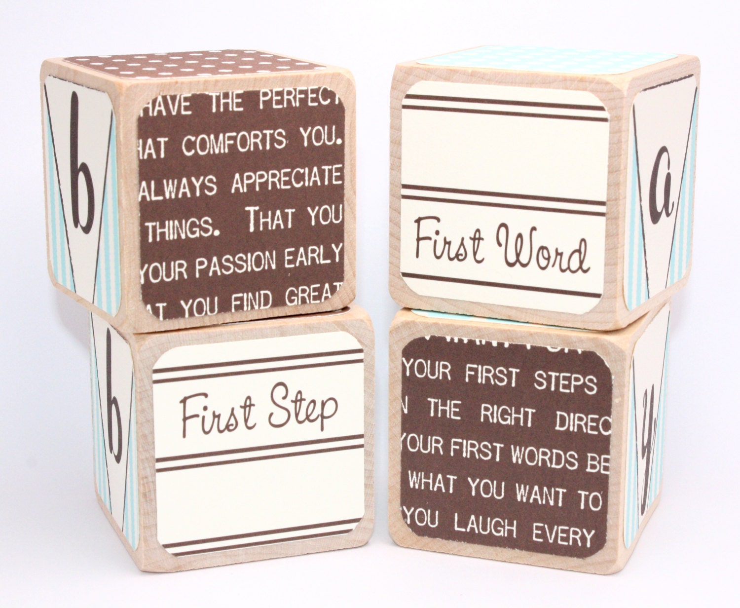 Shabby Chic Wooden Baby Blocks - Baby Boy Nursery - Baby Shower Decor ...