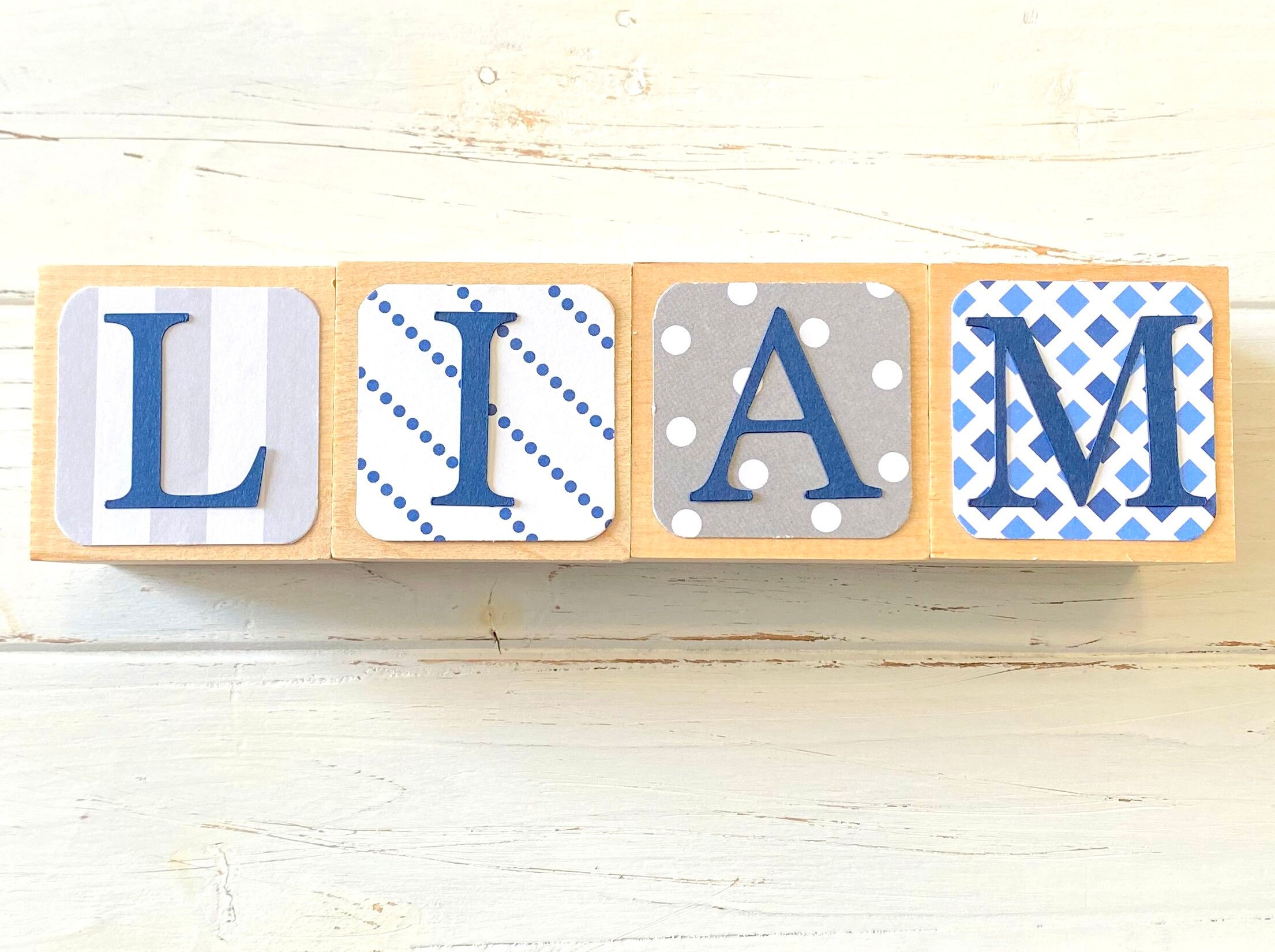 Personalized Wooden Name Baby Blocks - Letter Blocks - Baby Shower ...