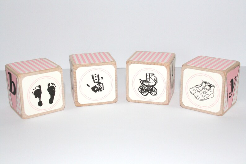 Shabby Chic Wooden Baby Blocks Bebe Light Pink Nursery 2 - Etsy