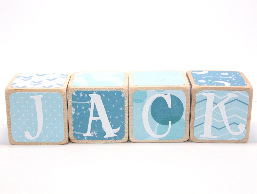 Baby Name Blocks - Wood Blocks - Personalized Blocks - Baby Boy Nursery ...