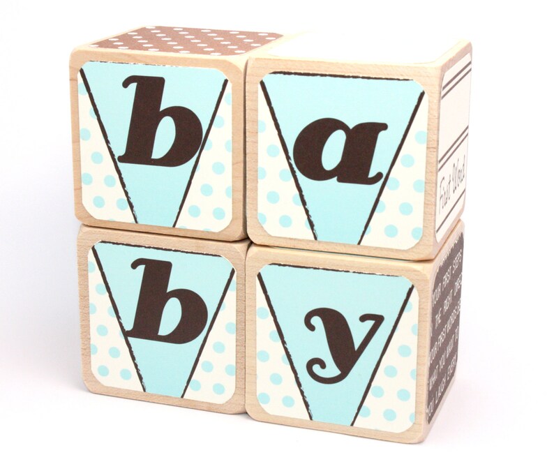Shabby Chic Wooden Baby Blocks - Baby Boy Nursery - Baby Shower Decor ...