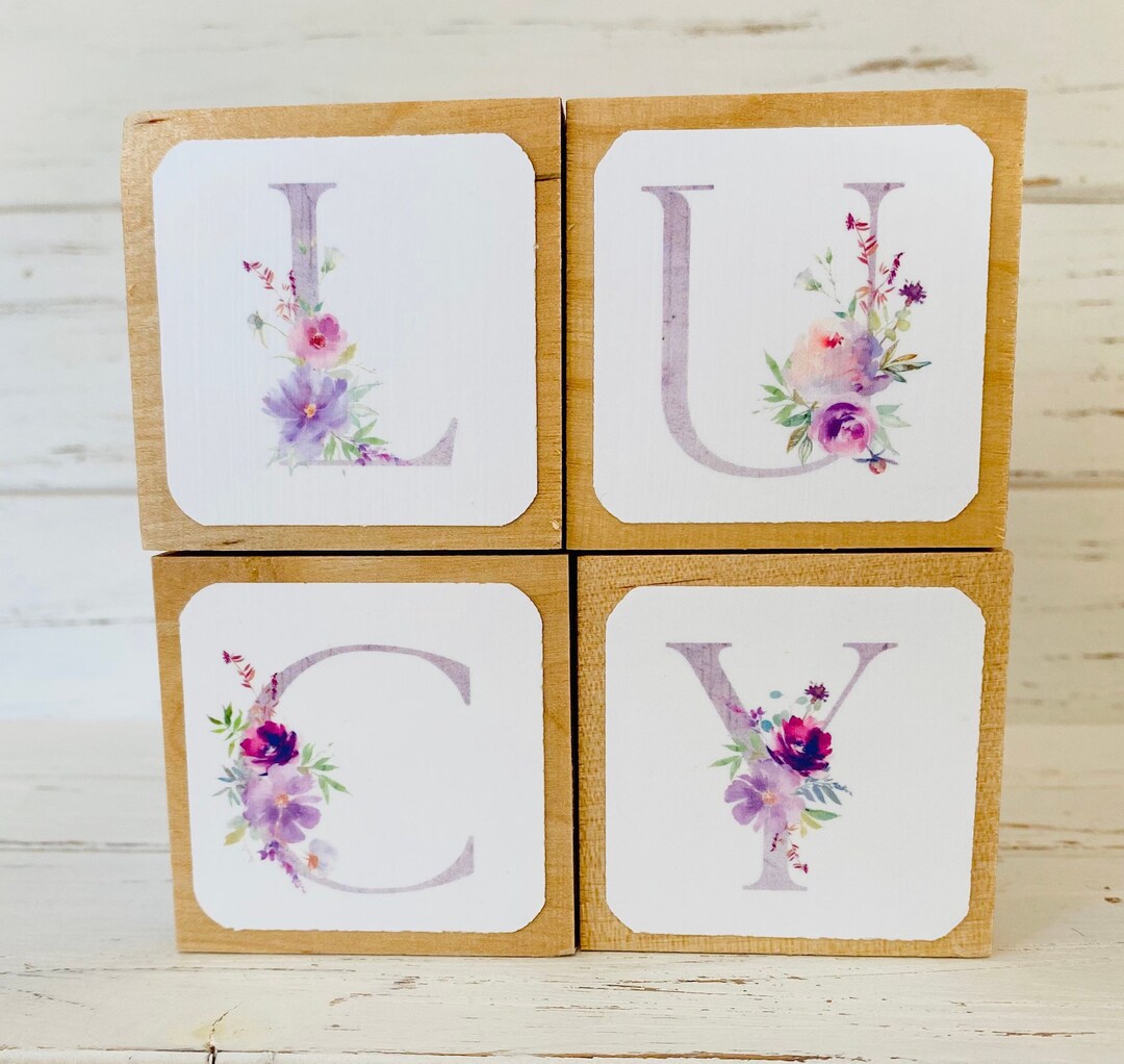 Name Blocks - Purple - Lilac - Personalized Blocks - Baby Blocks ...