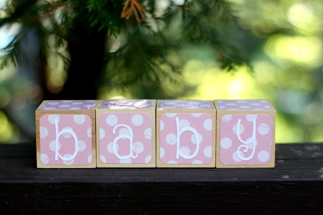 Baby Wooden Blocks - Choose Your Pattern - Nursery Room - Gender - 2 ...