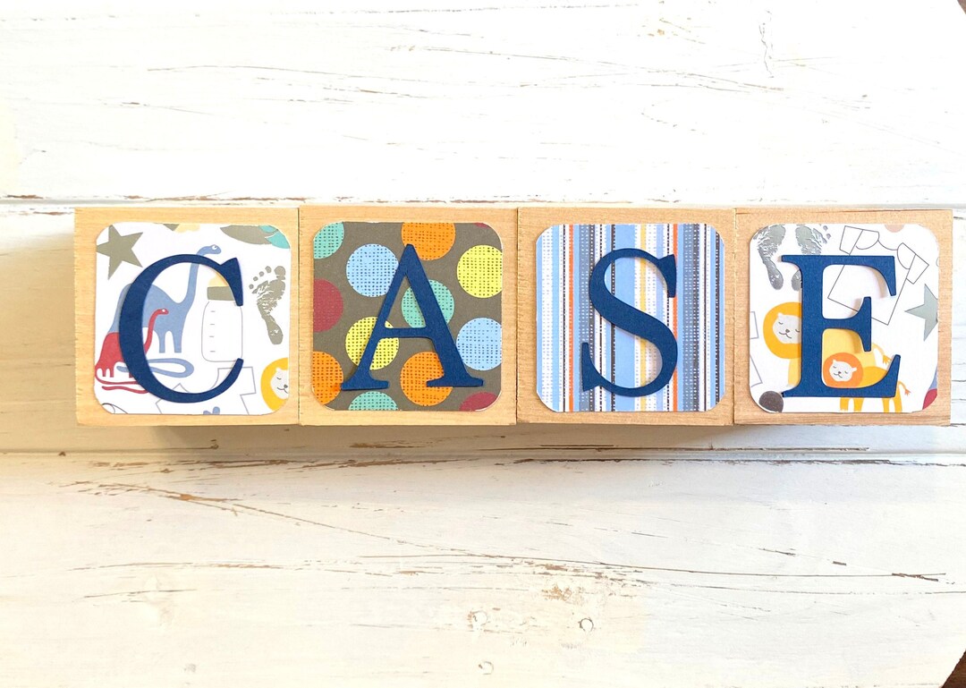 Personalized Wooden Name Baby Blocks - Letter Blocks - Baby Shower Gift ...