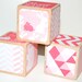 Children's Wooden Baby Blocks Pink Nursery Baby Girl - Etsy