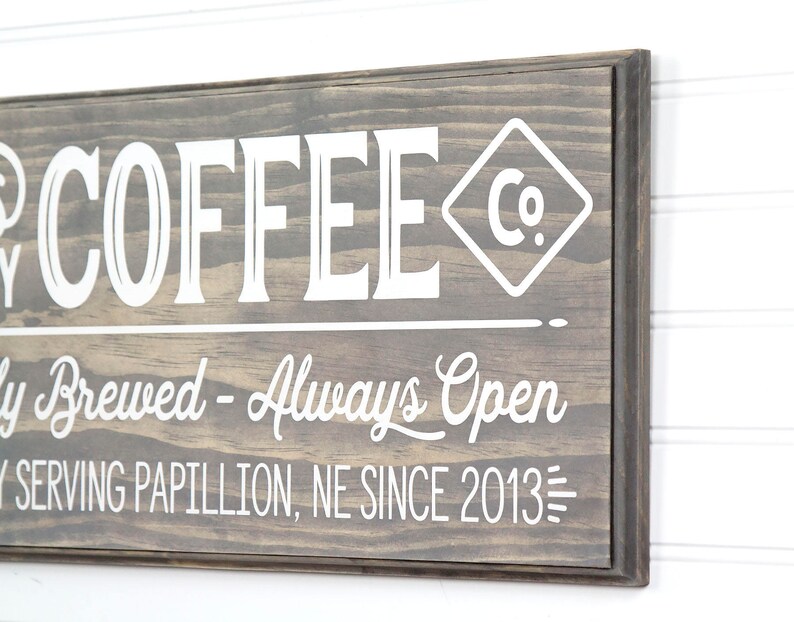 Personalized Coffee Shop Farmhouse Retro Style Wood Sign. 3 - Etsy