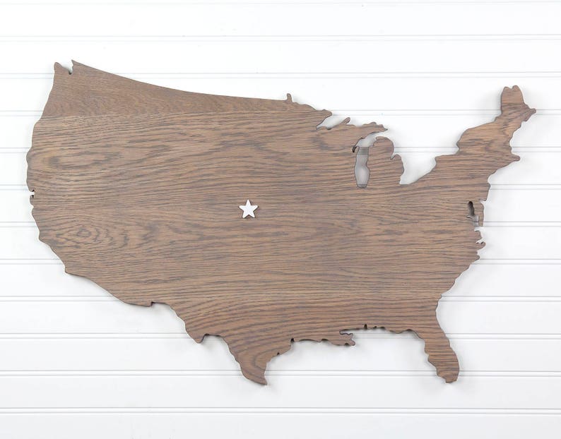 United States Shape Wood Cutout Sign Wall Art. 27 Inches Wide. - Etsy