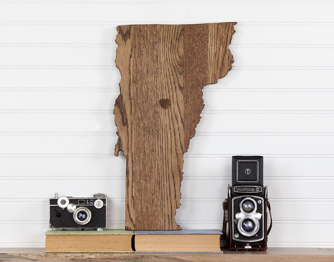 Vermont State Shape Wood Sign Cutout Wall Art. Modern Rustic Farmhouse ...