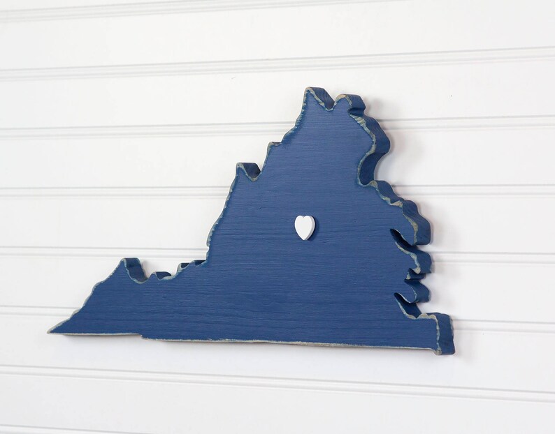 Virginia Home State Wood Sign Cutout Silhouette Wall Art Personalized ...