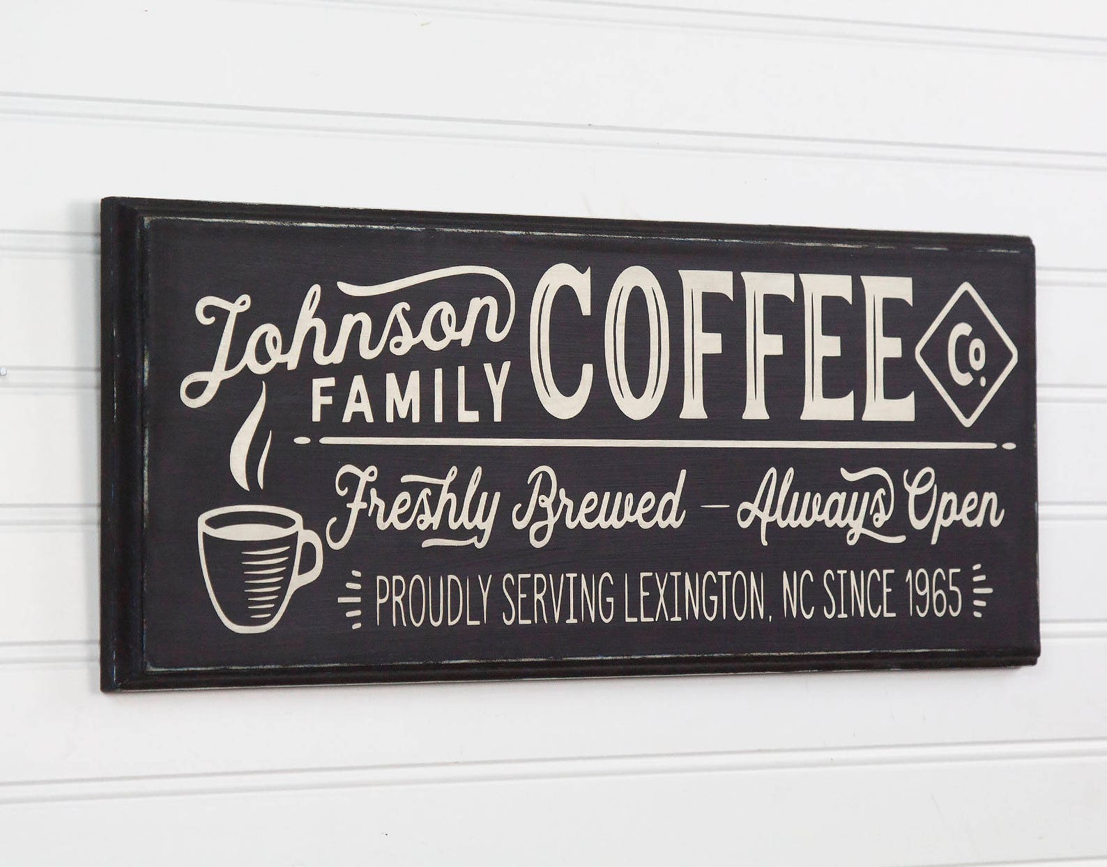 Personalized Coffee Shop Farmhouse Retro Style Wood Sign. 3 - Etsy