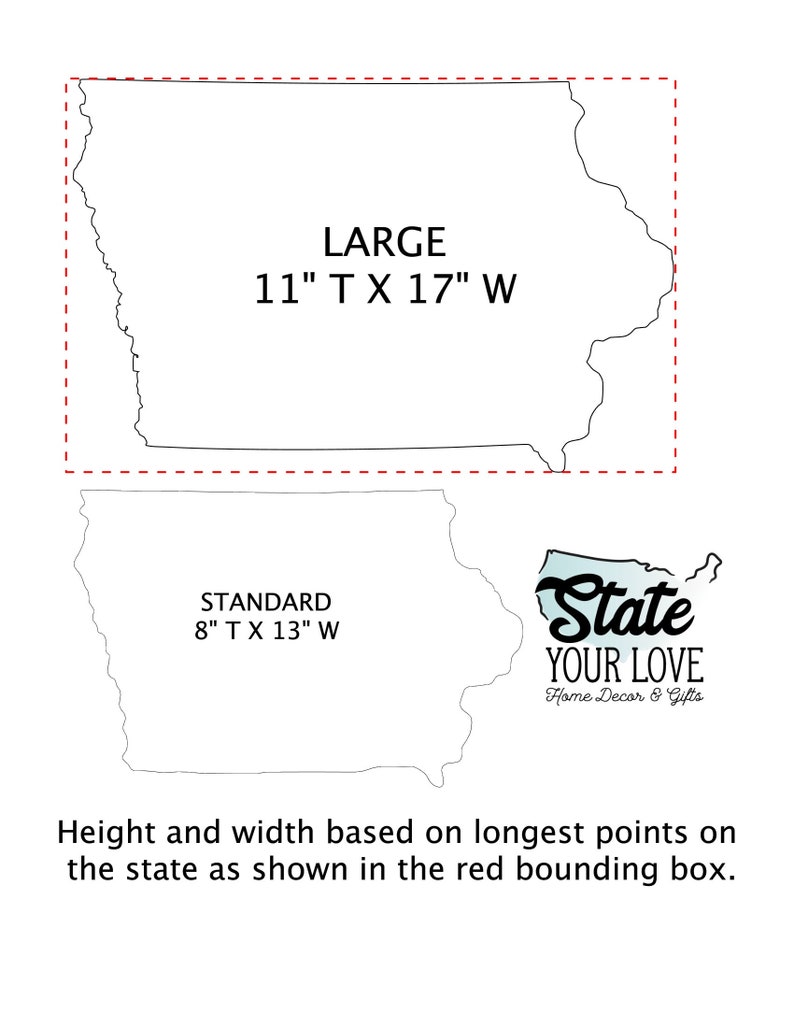 Iowa State Shape Wood Sign Cutout Wall Art. Modern Rustic - Etsy