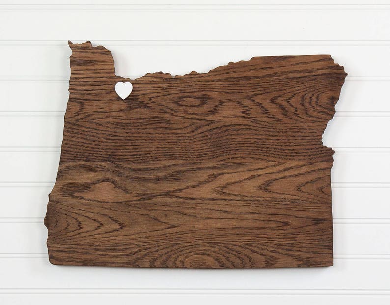 Oregon State Shape Wood Sign Cutout Wall Art. Modern Rustic | Etsy