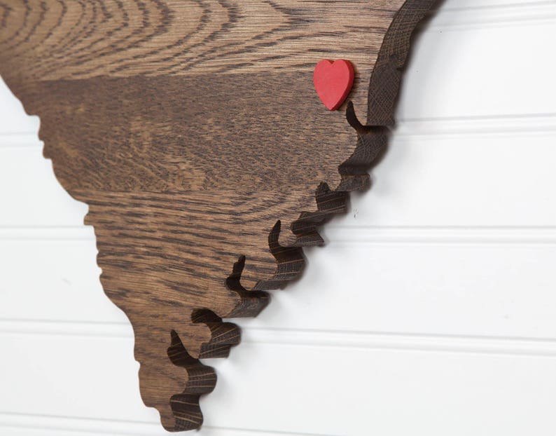 South Carolina State Shape Wood Sign Cutout Wall Art. Modern Rustic ...