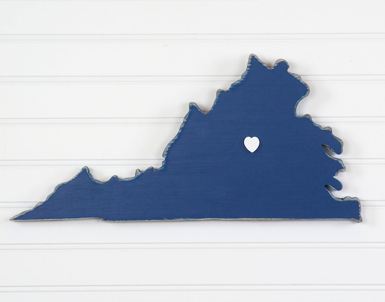 Virginia Home State Wood Sign Cutout Silhouette Wall Art Personalized ...