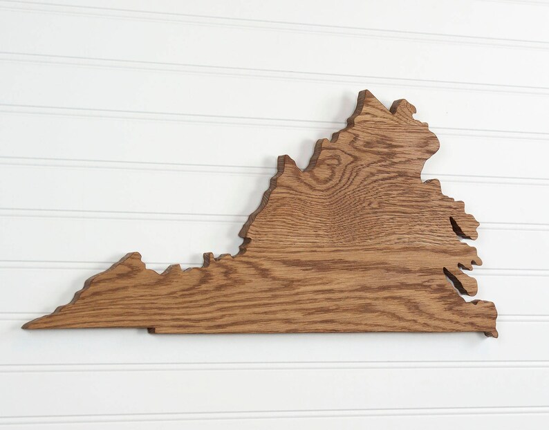 Virginia State Shape Wood Sign Cutout Wall Art. Modern Rustic | Etsy
