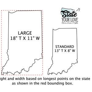 Indiana State Shape Wood Sign Cutout Wall Art. Modern Rustic, Farmhouse ...