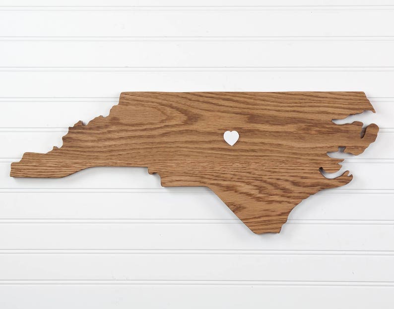 North Carolina State Shape Wood Sign Cutout Wall Art. Modern | Etsy