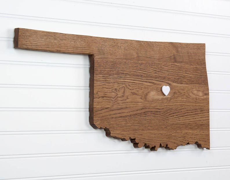 Oklahoma State Shape Wood Sign Cutout Wall Art. Modern Rustic - Etsy
