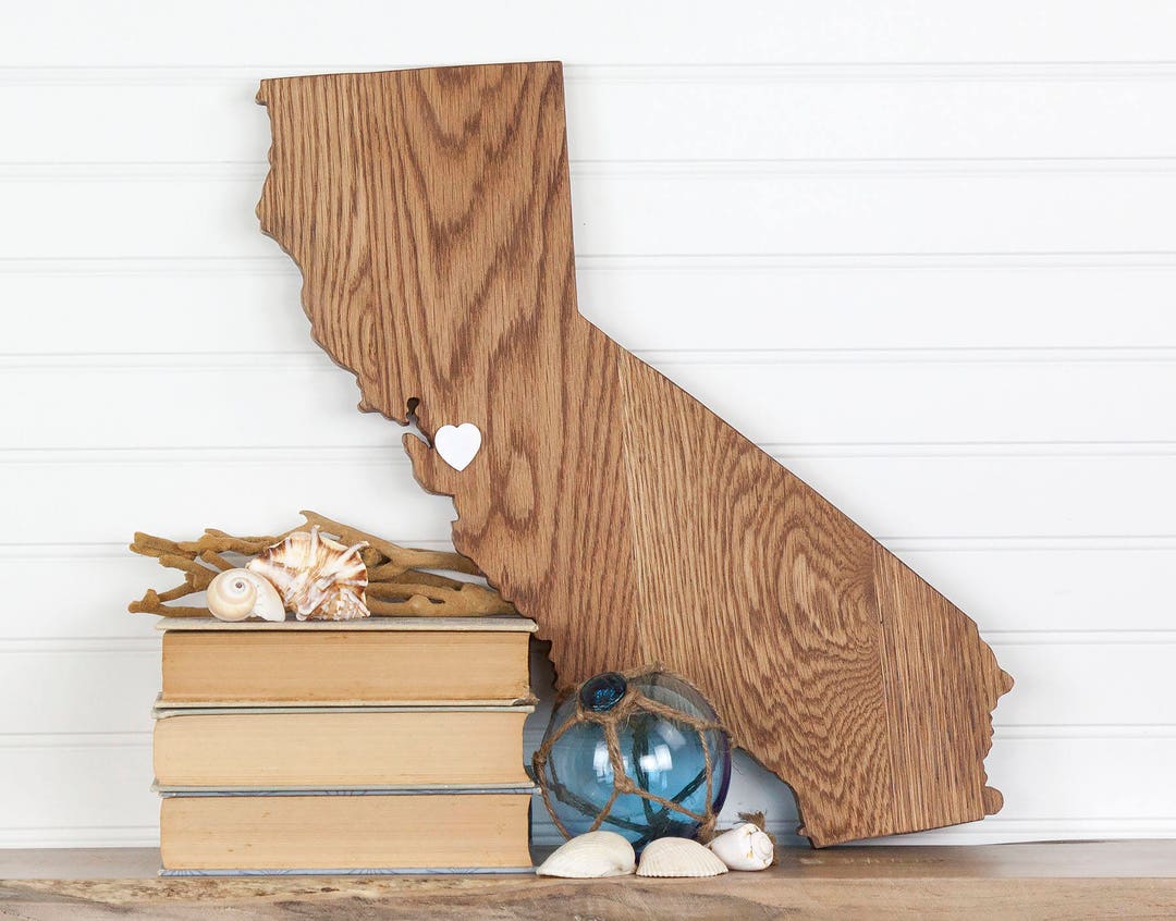 California State Shape Wood Sign Cutout Wall Art. Modern Rustic ...