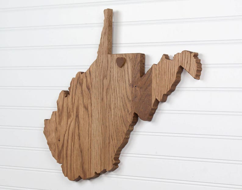 West Virginia State Shape Wood Sign Cutout Wall Art. Modern Rustic ...