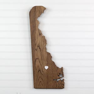 Delaware State Shape Wood Sign Cutout Wall Art. Modern Rustic ...