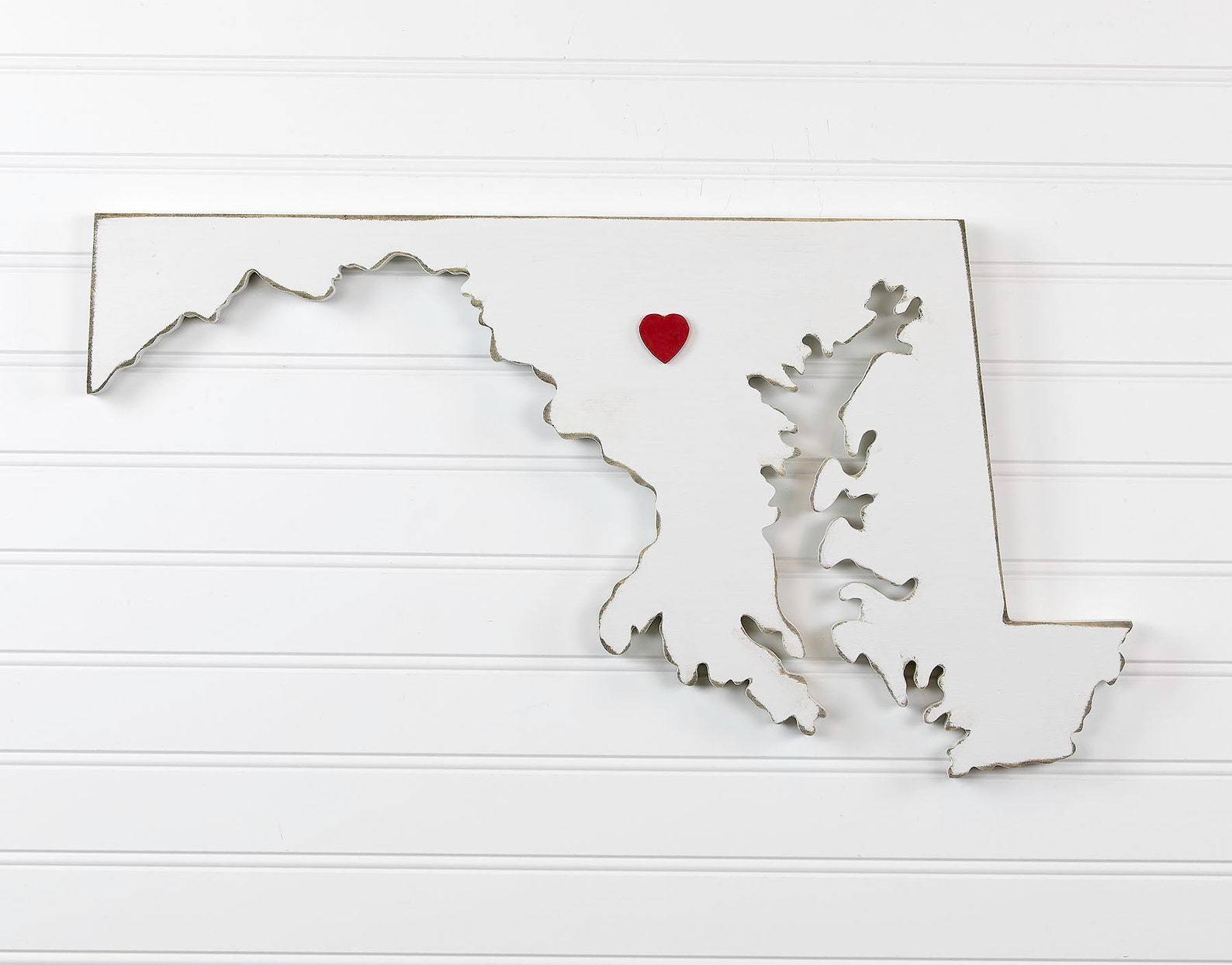 Maryland Home State Wood Sign Cutout Silhouette Wall Art Personalized ...