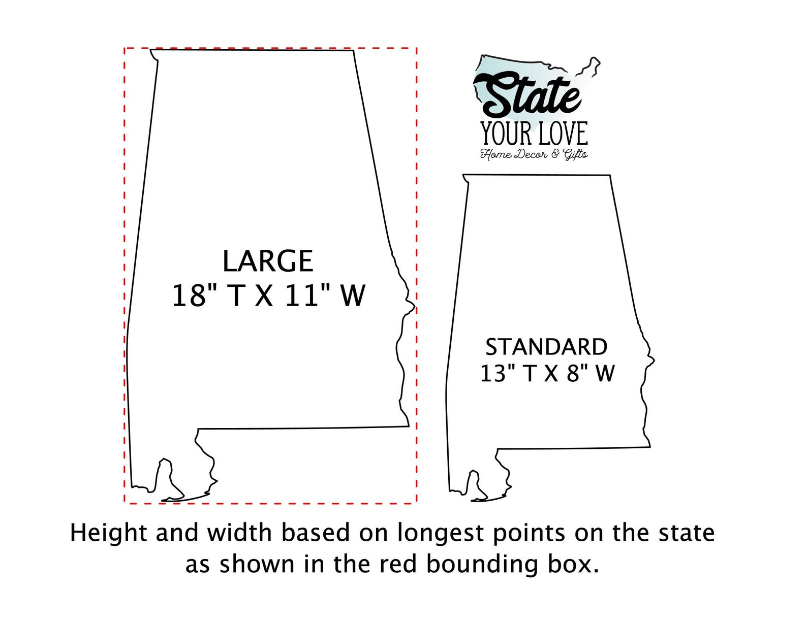 Alabama State Shape Wood Sign Cutout Wall Art. Modern Rustic - Etsy