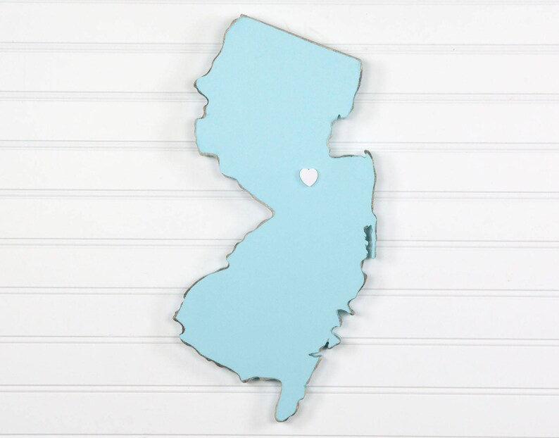 New Jersey Home State Wood Sign Cutout Silhouette Wall Art - Etsy