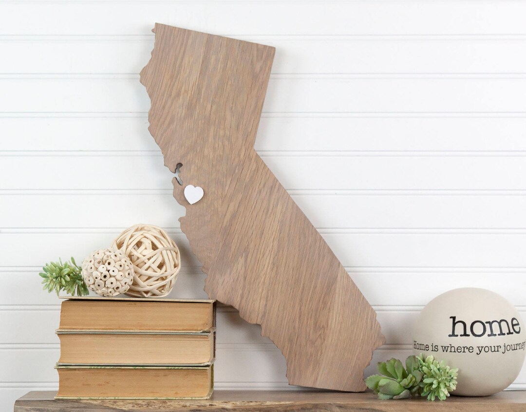 California State Shape Wood Sign Cutout Wall Art. Modern Rustic ...