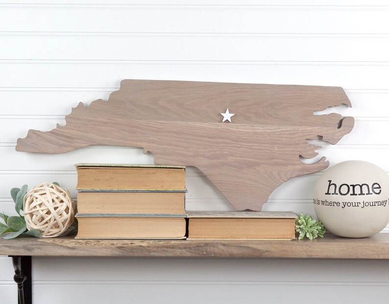 North Carolina State Shape Wood Sign Cutout Wall Art. Modern Rustic ...