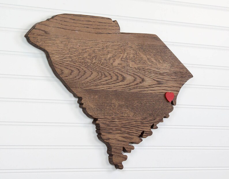 South Carolina State Shape Wood Sign Cutout Wall Art. Modern Rustic ...
