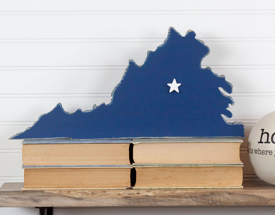 Virginia Home State Wood Sign Cutout Silhouette Wall Art Personalized ...