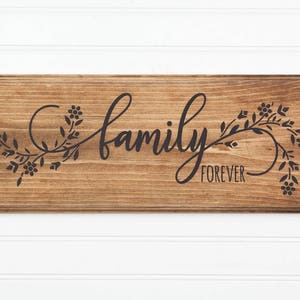 Family Forever Wood Sign With Floral Design. 3 Sizes 9 Colors ...
