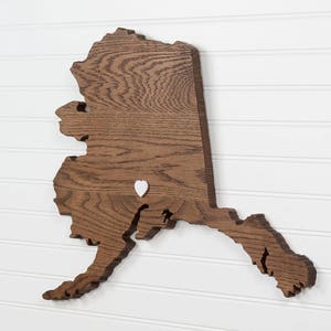 Alaska State Shape Wood Sign Cutout Wall Art. Modern Rustic, Farmhouse ...