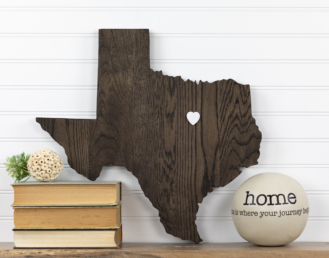 Texas State Shape Wood Sign Cutout Wall Art. Modern Rustic, Farmhouse ...
