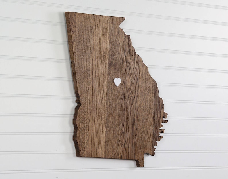 Georgia State Shape Wood Sign Cutout Wall Art. Modern Rustic | Etsy